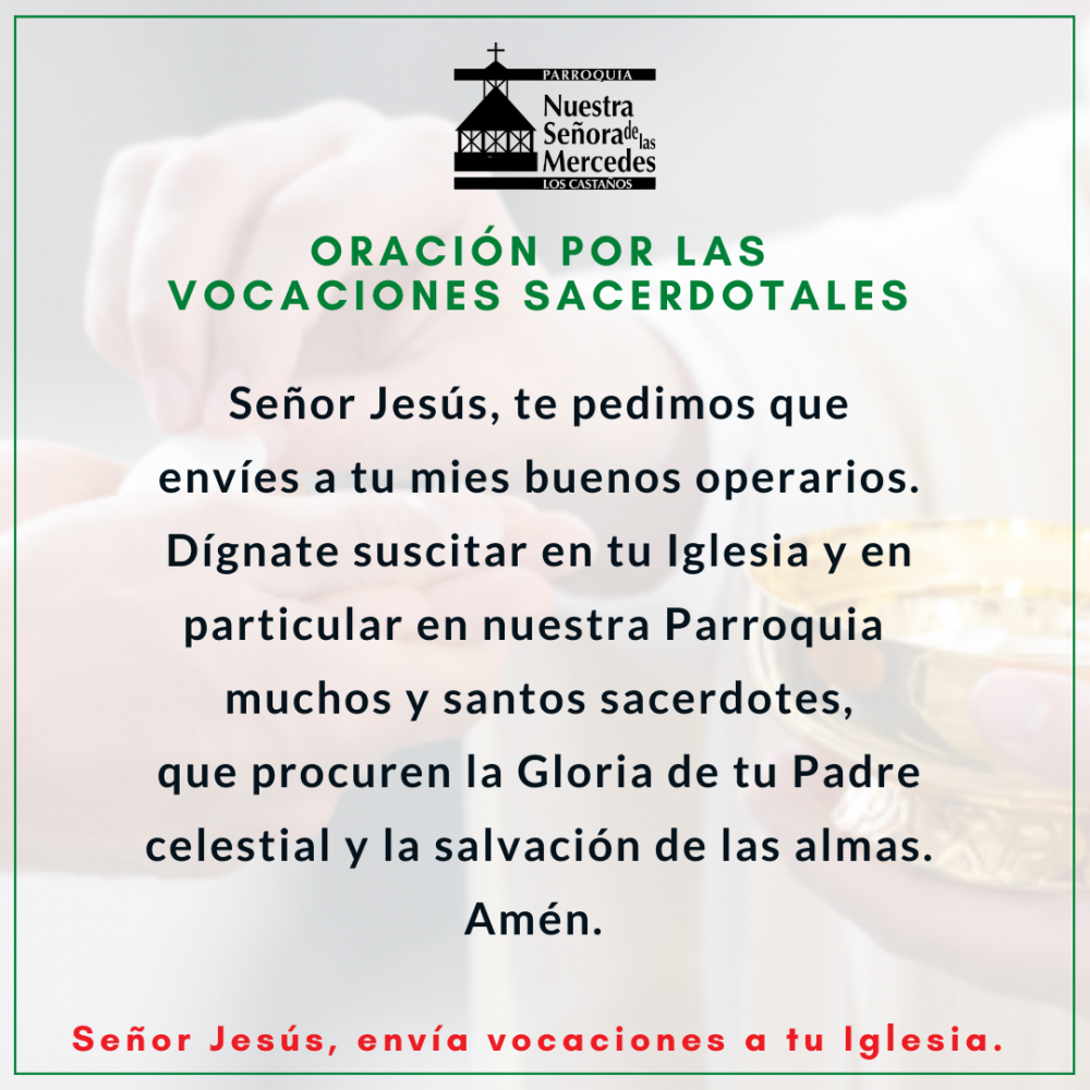 Oración Por Las Vocaciones Sacerdotales